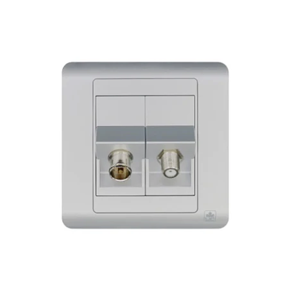 JEWEL TITANIUM TV AND SATELLITE SOCKET | "مقبس تلفزيون وستلايت تيتانيو