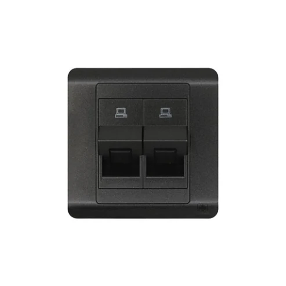2 GANG RJ45 DATA SOCKET CAT-6 "JEWEL" SERIES GRAPHITE | RJ45 مقبس بيان